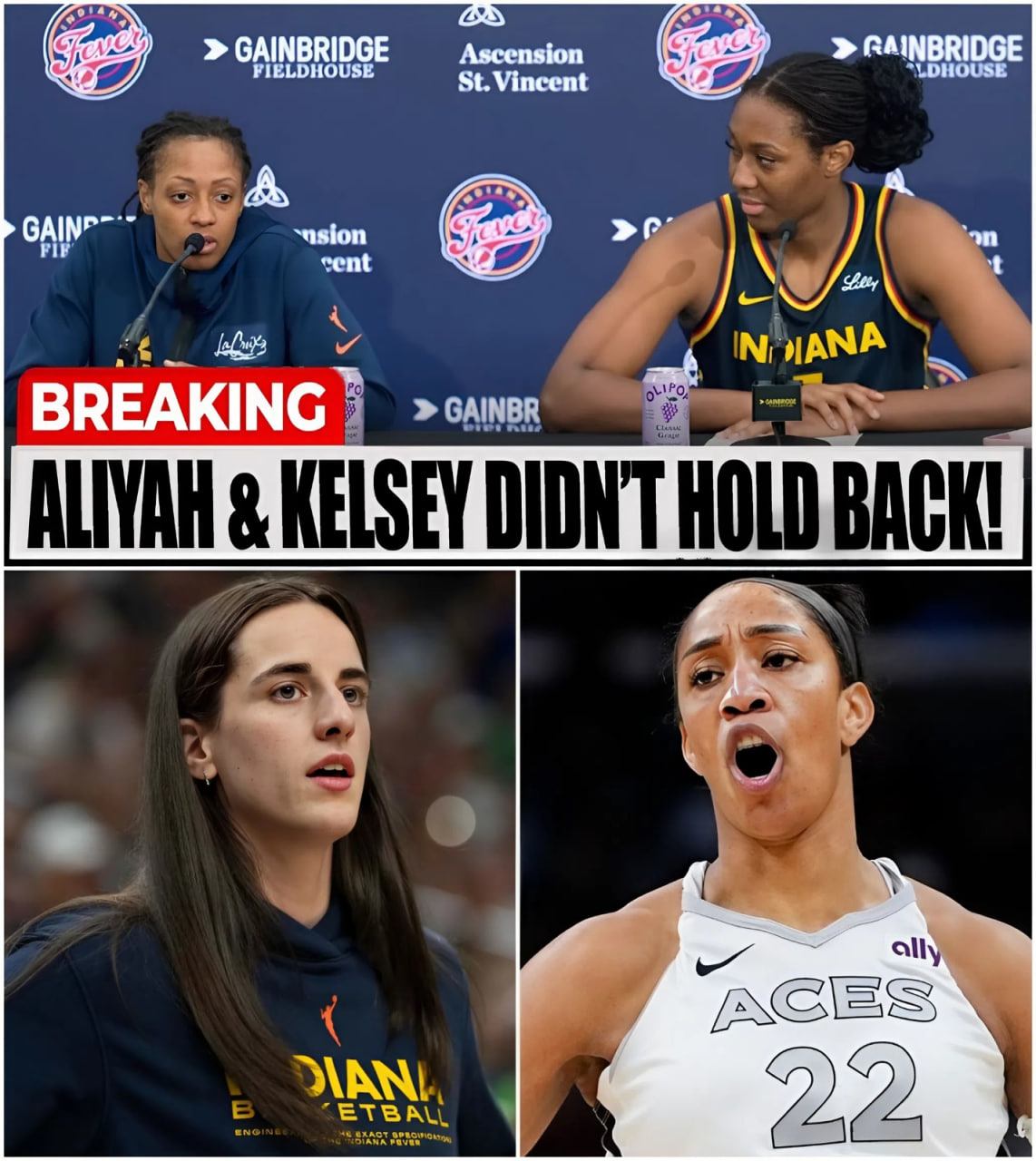BREAKING: Indiana Fever STUN Aces Without Caitlin Clark — And Aliyah Boston & Kelsey Mitchell ...