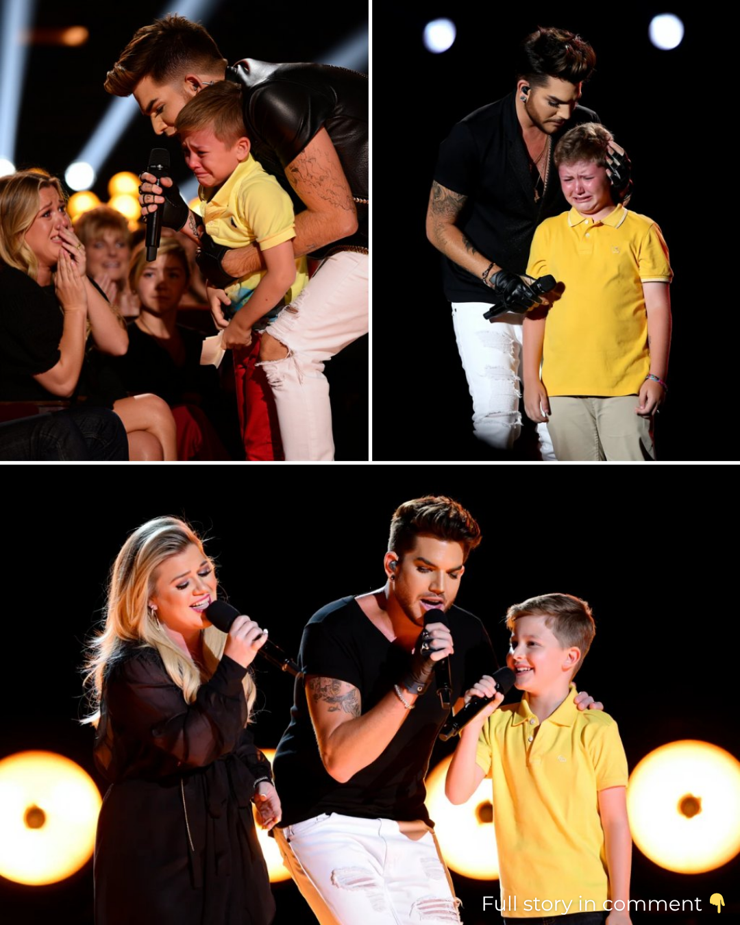 The arena froze. Music stopped. Lights dimmed. In the quiet, Adam ...