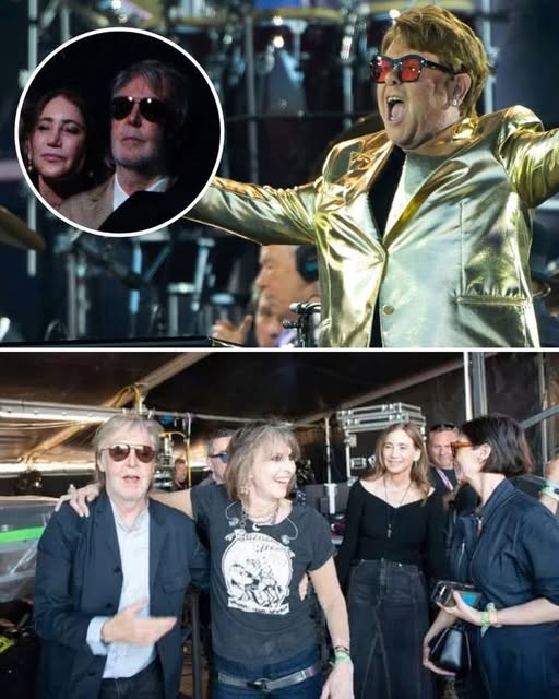 Sir Paul McCartney is in awe as he watches Sir Elton John perform his ...