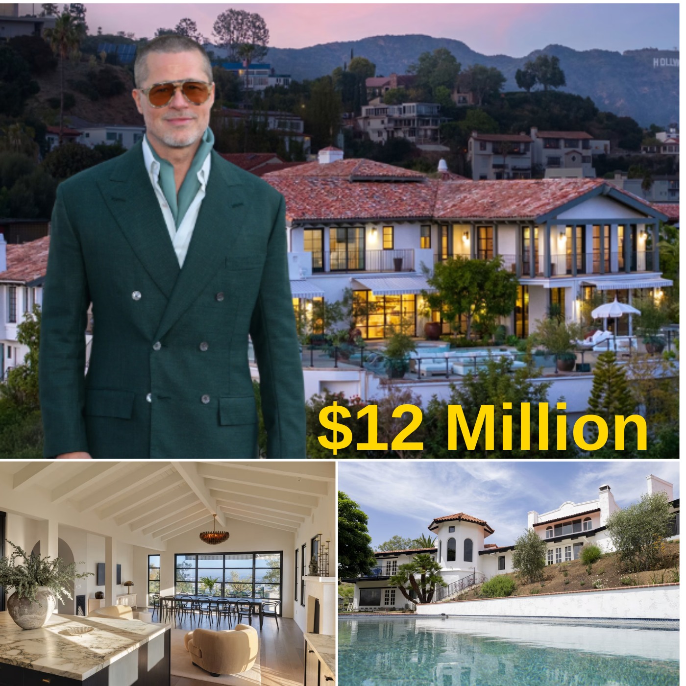 Brad Pitt Just Bought a $12 Million Spanish-Style Villa From a Rock Legend